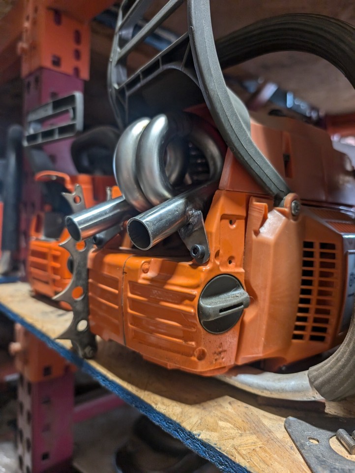 Husqvarna 372xp ram horn extreme dual port muffler mod pipe 365 372 XP ...