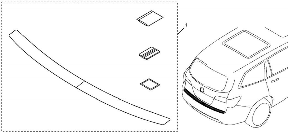 Rear Bumper Applique Molding Trim Kit #08P48-TG7-101 For Honda Pilot ...
