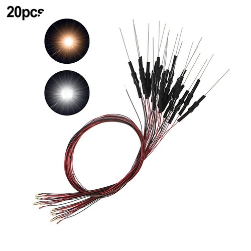 Miniature Warm White LEDs Set of 20 Prewired Lights for Small Models ...