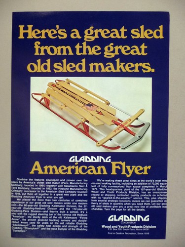 Gladding American Flyer Sled 2-Page PRINT AD - 1973 ~ Flying Disc ...