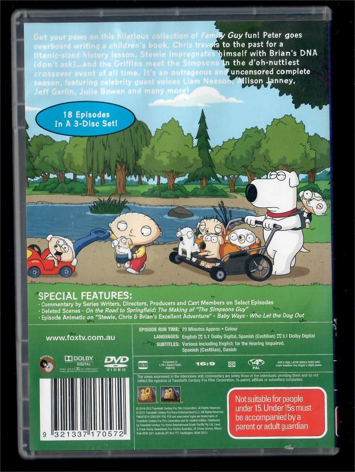 Family Guy : Season 15 (DVD, 2015) | eBay