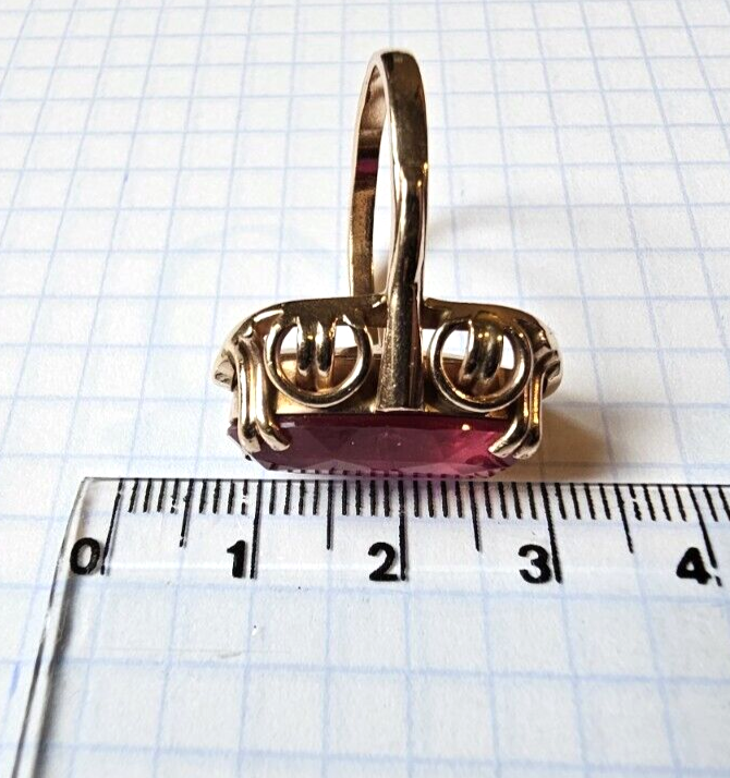 USSR Vintage Original Rose Gold Ring with Ruby 583 14K 1970s | eBay