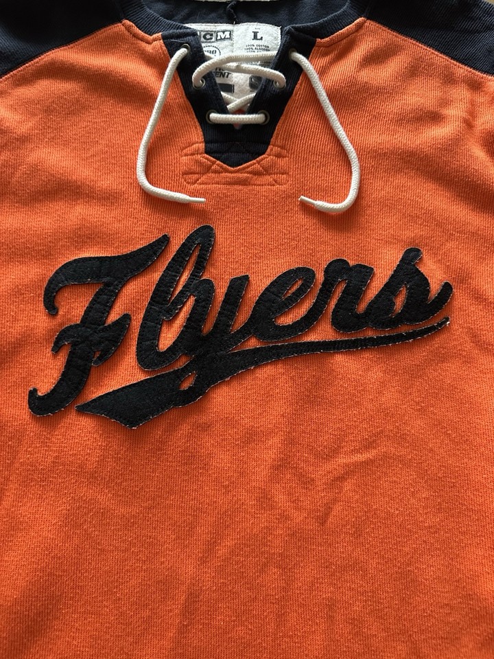 Philadelphia Flyers Sweater Men's L Orange NHL Hockey Long Sleeve Sport ...