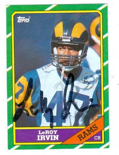 LeRoy Irvin autographed Football Card (Rams) 1986 Topps football card ...