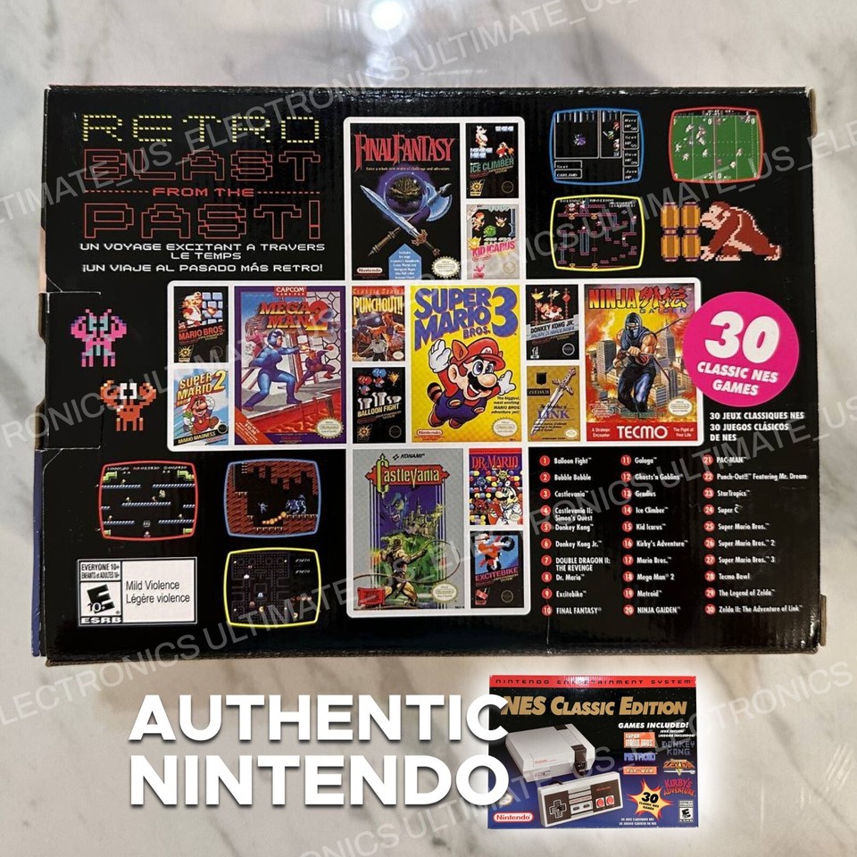 Authentic Nintendo Classic Edition NES Mini Game Console USA Genuine 30 ...