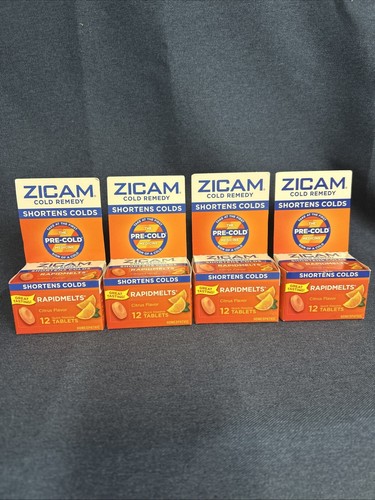 (4)Zicam Ultra Cold Remedy Rapidmelts, Orange Cream, 12 Count each, Exp ...