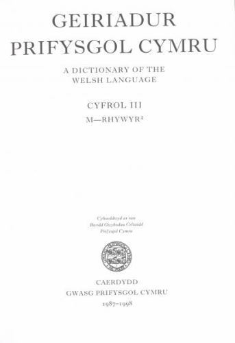 Dictionary of the Welsh Language Ser.: A Dictionary of the Welsh ...
