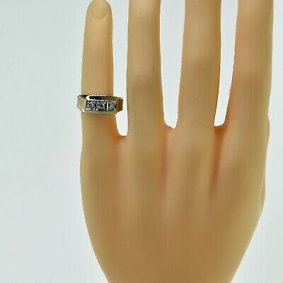 10K Yellow Gold 1/2ct TW Diamond 3 Stone HSI Ring Size 6.25 Circa 1950 ...