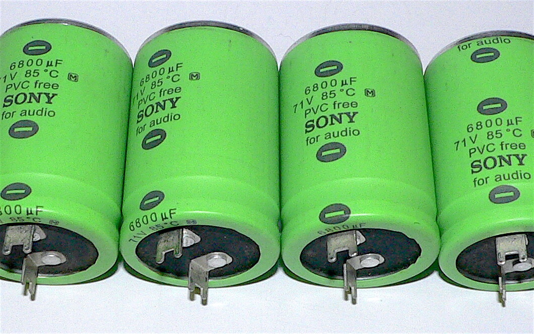 SONY AUDIO Capacitor 6,800uF 71V Electrolytic by PANASONIC X 2 pcs *NO ...