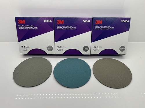 3M TRIZACT 6" HOOKIT: 3000, 5000, 8000. 2 DISCS OF EACH GRIT. (6 TOTAL ...