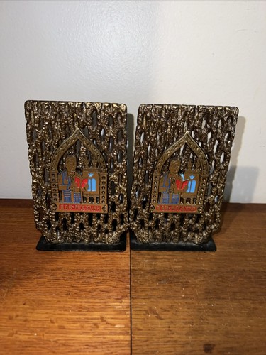 Vintage Brass Bookends Made in Israel Boy Reading Torah Hebrew Bar ...