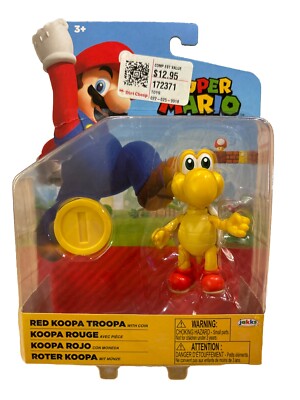Super Mario 4" Red Koopa Troopa With Coin Action Figure Jakks Pacific ...
