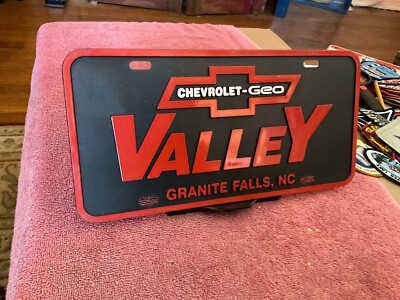 Dealership License Plate Valley Chevrolet Granite Falls NC Plastic | eBay