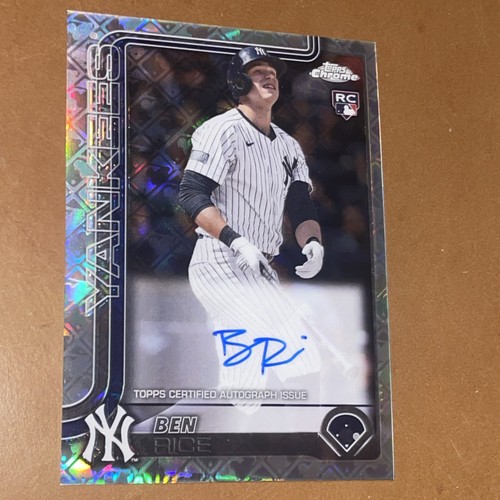 2025 Topps Chrome Logofractor #RA-BR Ben Rice ROOKIE Auto New York ...