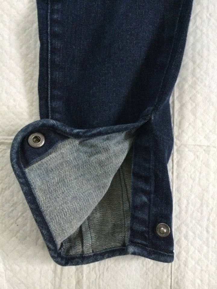 LADIES RALPH LAUREN SPORT DENIM JEANS ZIP PKTS, SNAP ANKLE INNER LEG ...