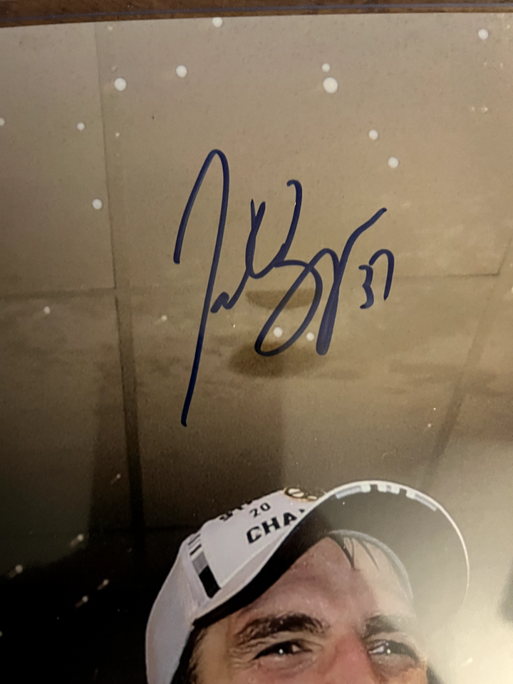 Bruins Patrice Bergeron & Brad Marchand Signed 16X20 Cup Celebration ...