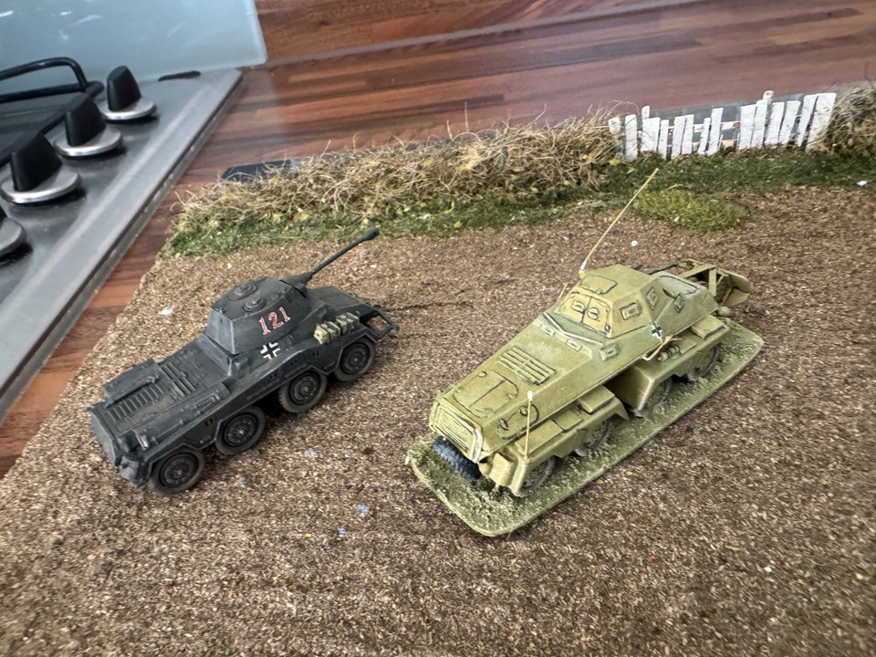 1/72 WW2 Painted Metal & Plastic German Sd. Kfz. 232 & Puma Armoured ...