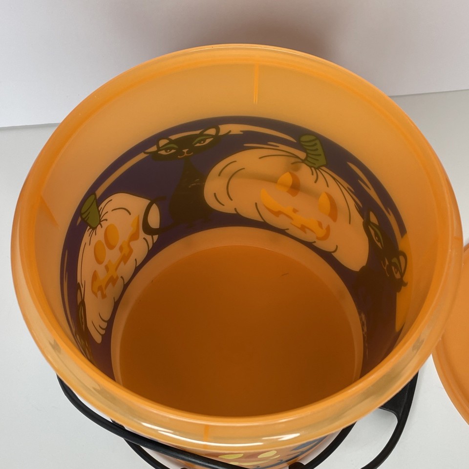 TUPPERWARE Halloween Jack O Lantern Bucket Pail Lid Clasp Handle ORANGE ...