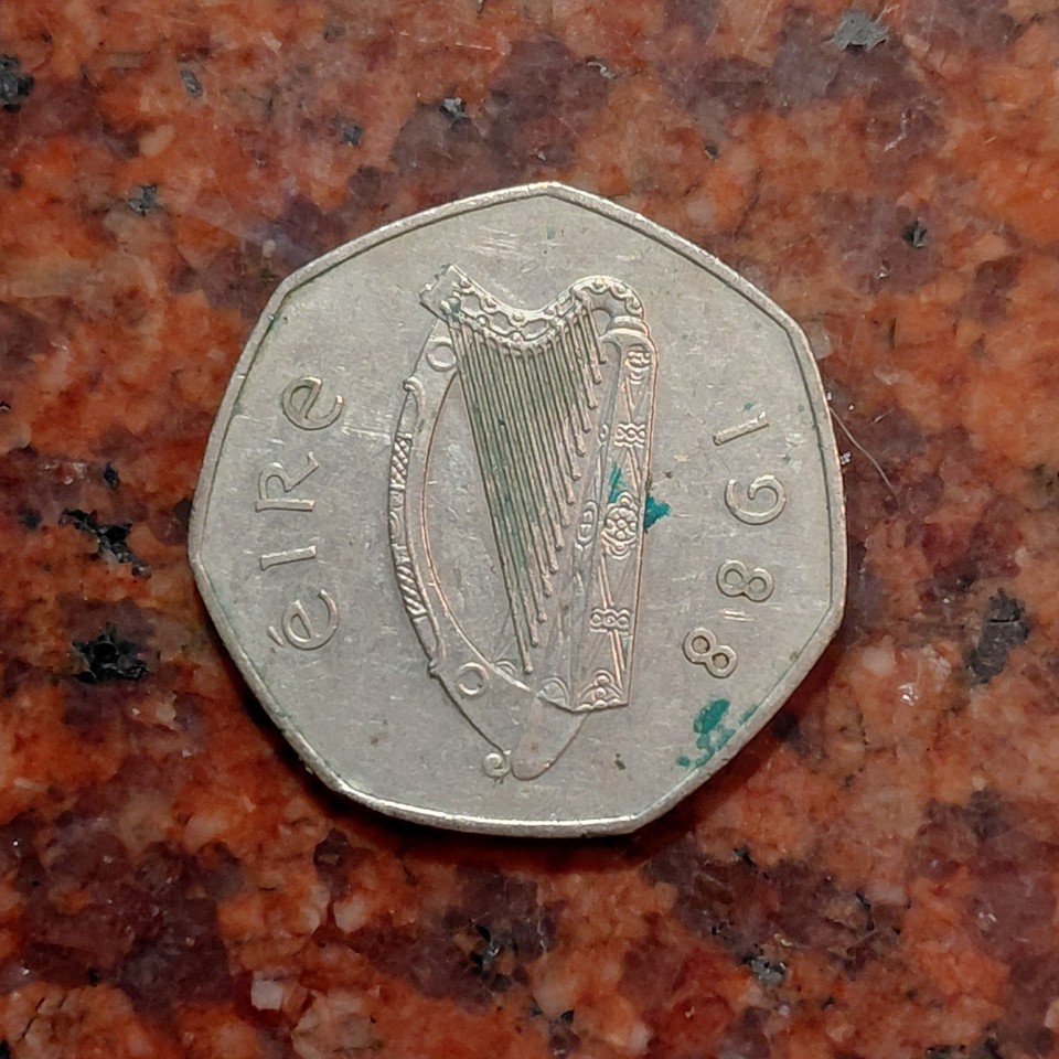 1988 IRELAND 50 PENCE COIN (DUBLIN MILLENNIUM COMMEMORATIVE) - #B7722 ...