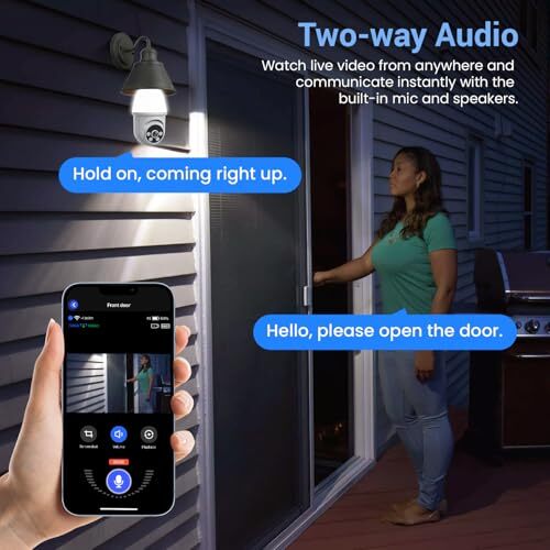 1080P Light Bulb Security Camera with Motion-Activated LED Lights 2 ...