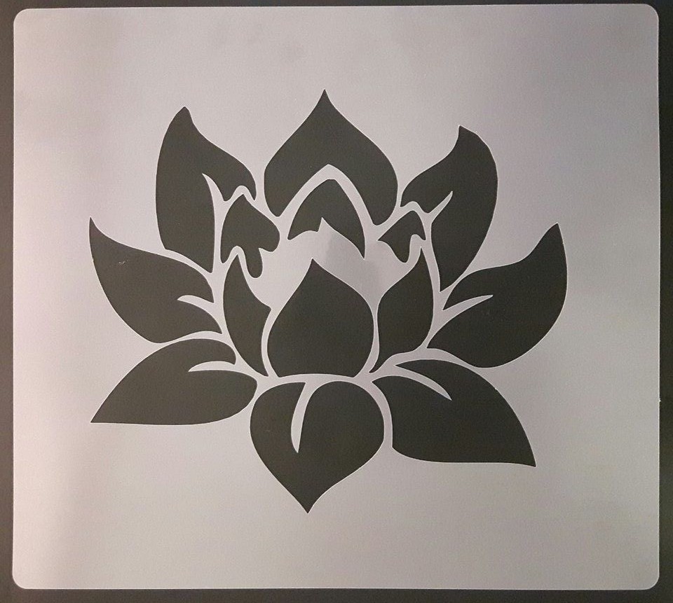 Simple Lotus Flower Stencil