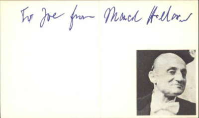 Marcel Hillaire d. 1988 Actor The Twilight Zone Signed 3" x 5" Index ...
