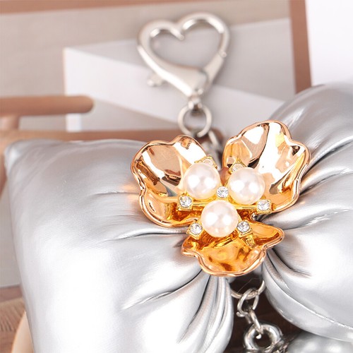 Silver Color Keyring Pendant Bowknot Heart Keychain Sweet Cool Girls ...