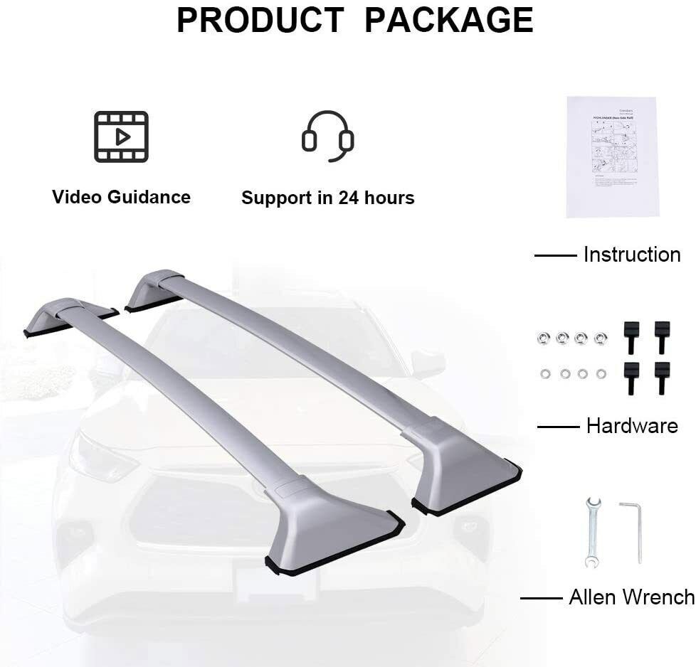 Silver Roof Rail Racks Cross Bars Fits for 2020-2023 Highlander L LE | eBay