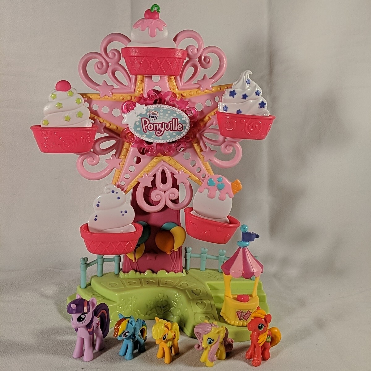 My Little Pony MLP Ponyville Ferris Wheel 2007 G3 Hasbro ALL WORKING 5 ...