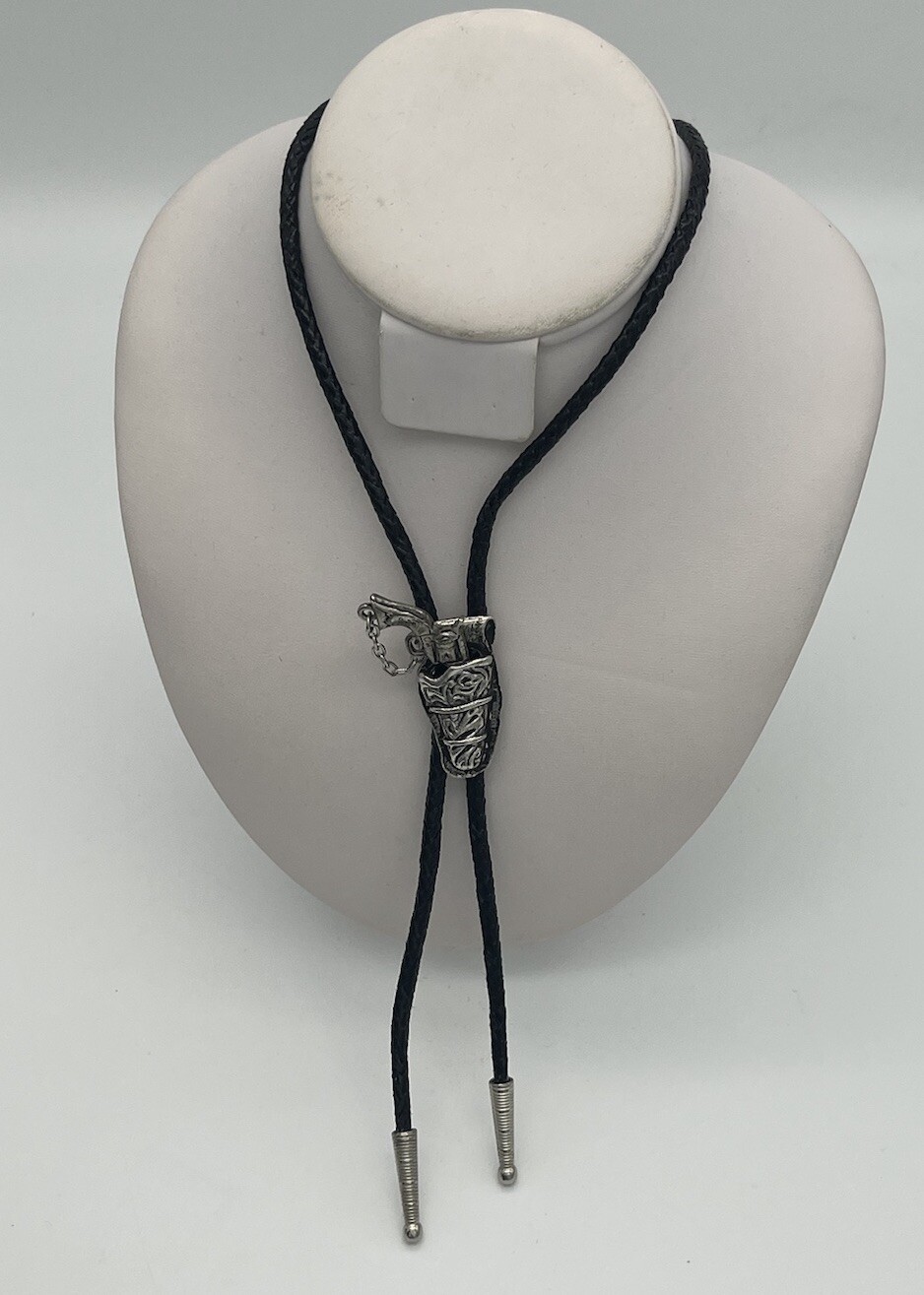 Pistol Gun & Holster Western Bolo Tie Cowboy Braided … - Gem