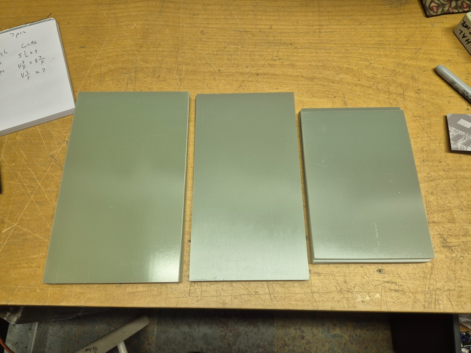 7 pcs G10 FR-4 Phenolic Glass Epoxy Laminate Unclad (1/4) .250 See ...
