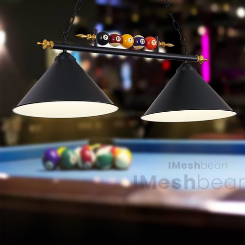 2 Matte Black Light Hanging Pool Table Lights Fixture Billiard Pendant ...