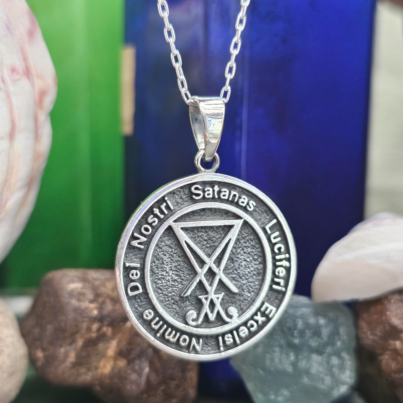 Sigil of Lucifer Latin Script Left Hand Path Necklace 925 Sterling ...