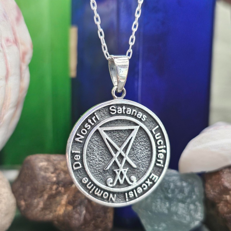 Sigil of Lucifer Latin Script Left Hand Path Necklace 925 Sterling ...