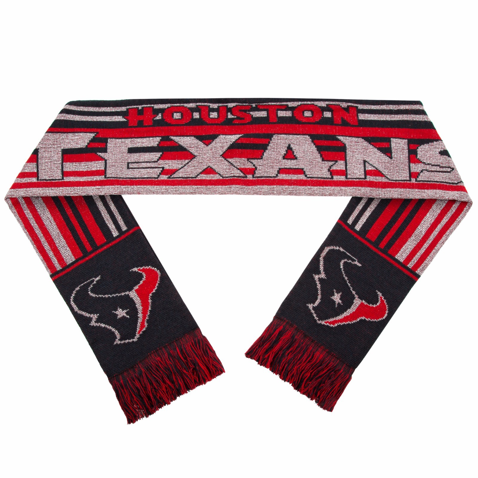 Houston Texans Scarf Knit Winter Neck - Double Sided Glitter Stripe New ...
