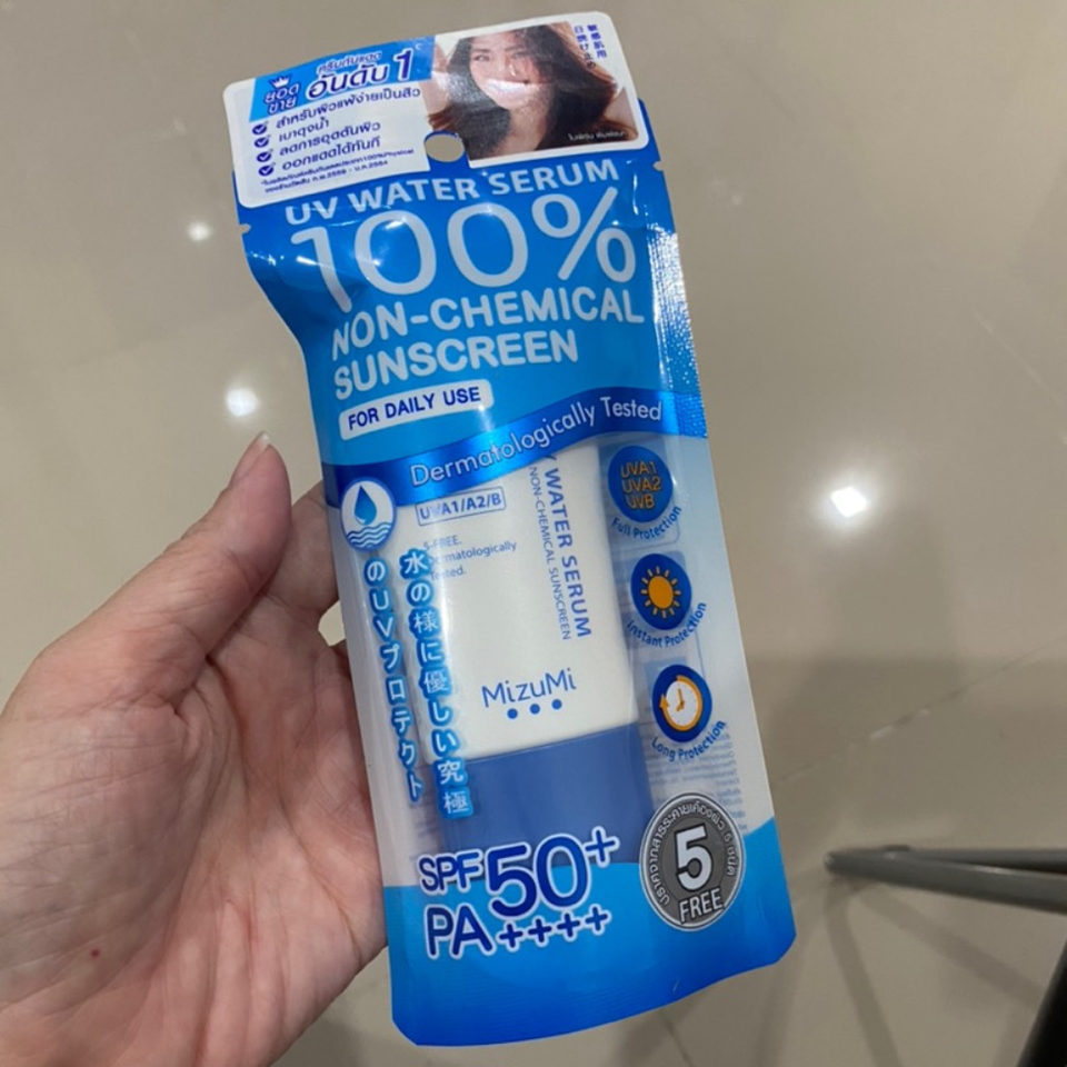 MizuMi Sunscreen Non-Chemical Serum UV Water SPF50+ PA++++ Skin Face ...
