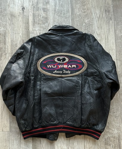 🔴 Wu-Wear Black Leather Jacket Size XL 90’s Vintage Wu-Tang Rare Size ...