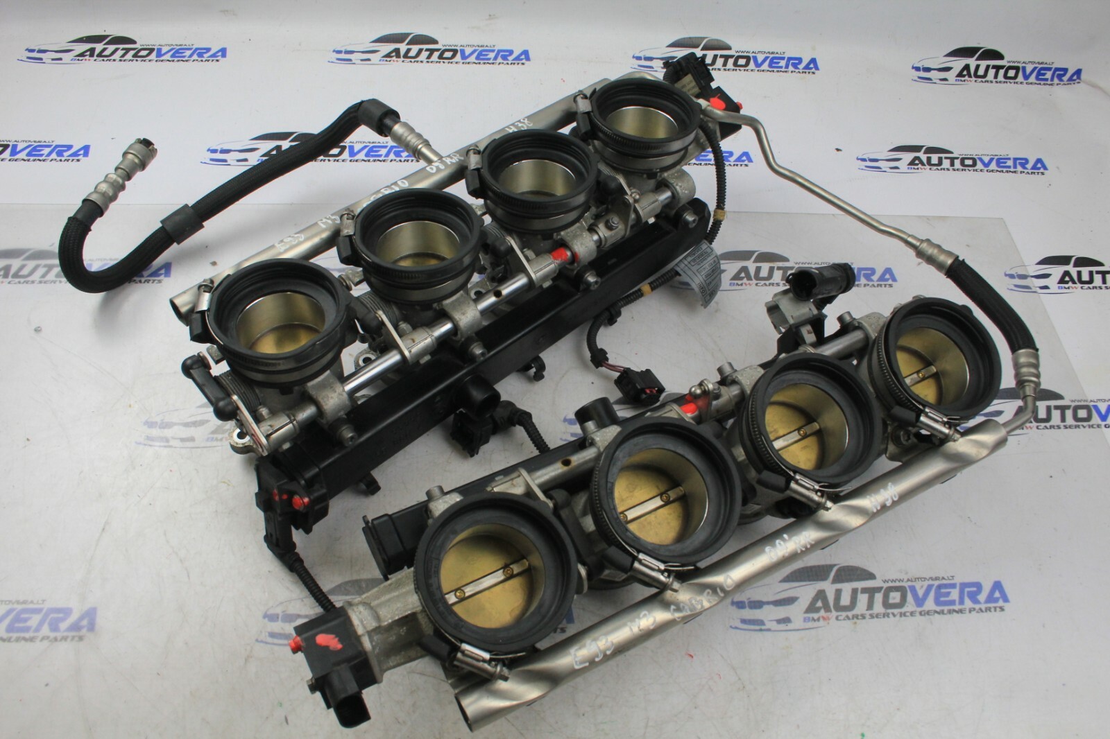 BMW E90 E92 E93 M3 V8 S65 THROTTLE BODY FUEL RAIL WITH INJECTORS SET ...