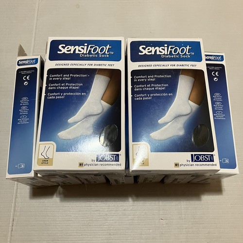 Lot Of 9 SENSIFOOT DIABETIC SOCK CREW STYLE BLACK SMALL MENS 6-8 WOMENS ...