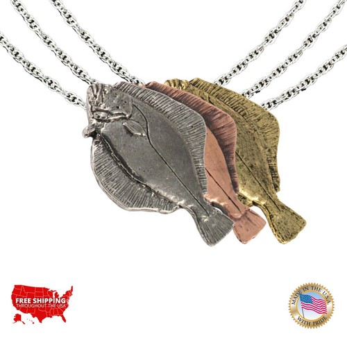Creative Pewter Designs Summer Flounder Fish Necklace & Pendant ...