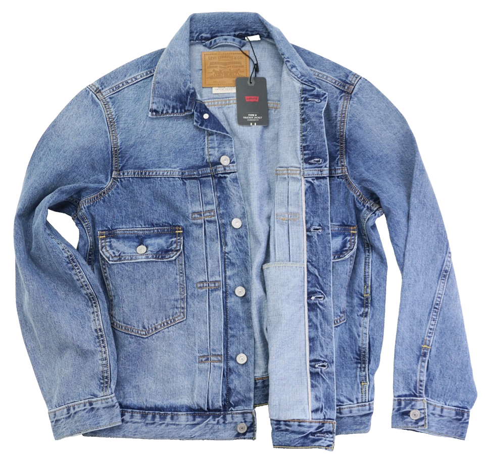 Levi's Premium Type II Two 2 Selvedge Denim Trucker Jacket Indigo S M L ...