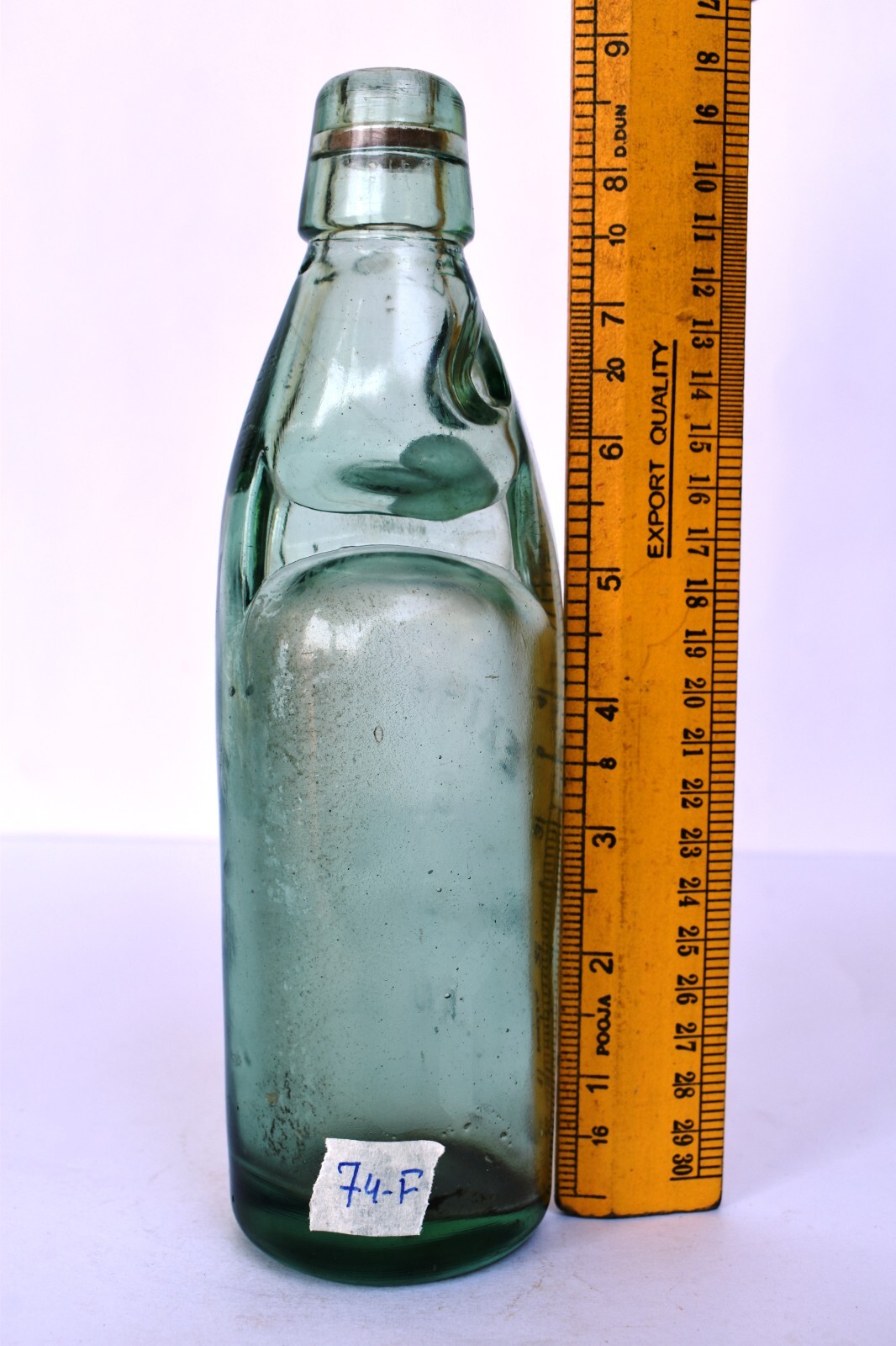 Vintage Soda Bottle Japanese Codd Neck Marble Stopper Transparent Aqua ...