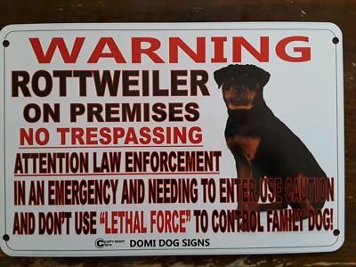 Metal Warning Rottweiler Dog Sign For FENCE ,Beware Of Dog 8"x12" | eBay