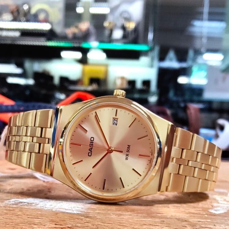 Casio MTP-B145G-9A Gold Tone Minimalist Design Retro Look Analog Men's ...