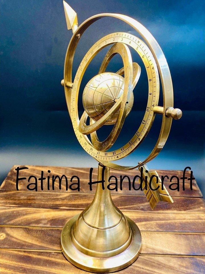 Engraved Globe Brass Antique Armillary Sphere with Arrow Nautical ...