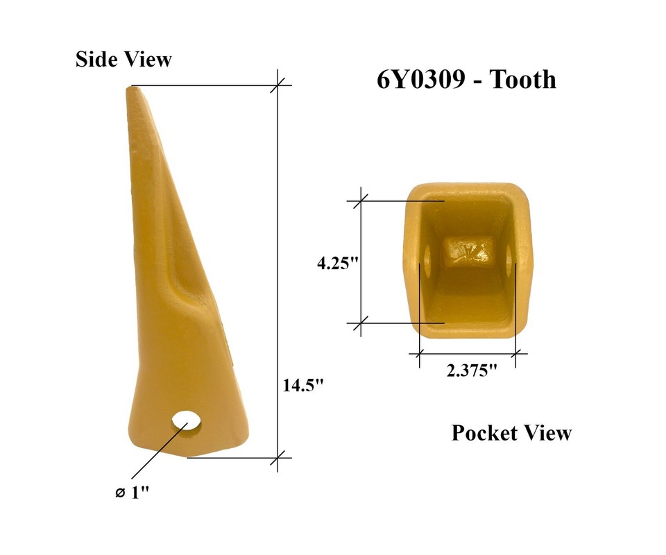 7 Ripper Teeth-6Y0309-fits CAT 140G, 140H, 140M, 160 Motor Graders, w ...