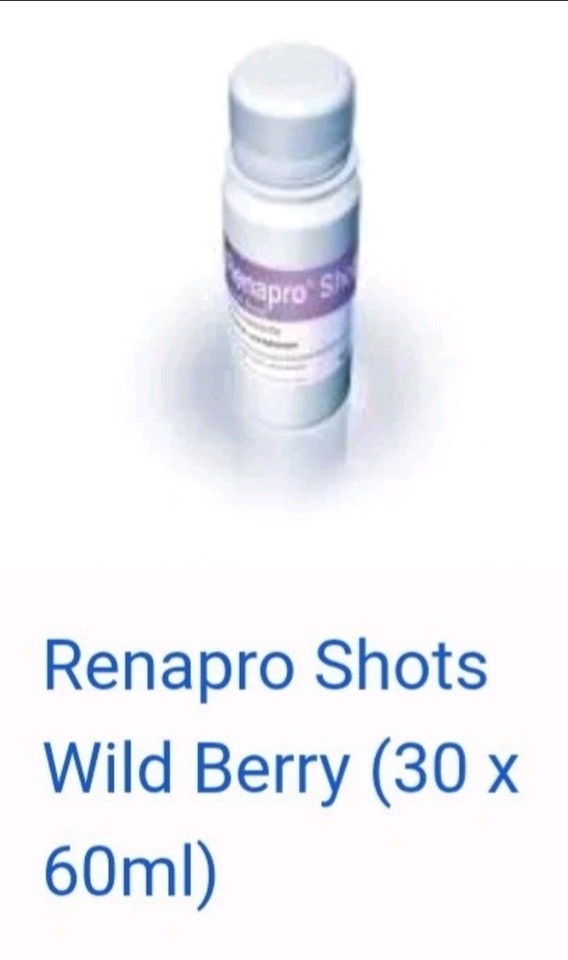 30 x 60ml Renapro protein shot 20g concentrate. WILD BERRY flavour ...