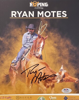 Ryan Motes Signed Auto NFR Wrangler Rodeo 8x10 Photo Tie Down Roping ...