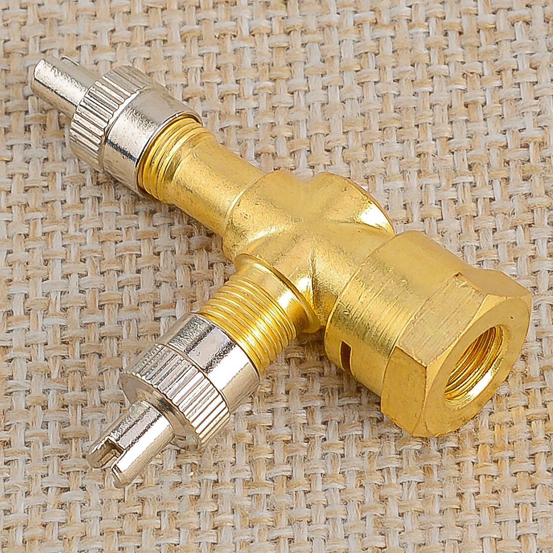 1x TPMS Valve Tee Adapter 3-way Pure Copper Motorcycles Automobiles Car ...