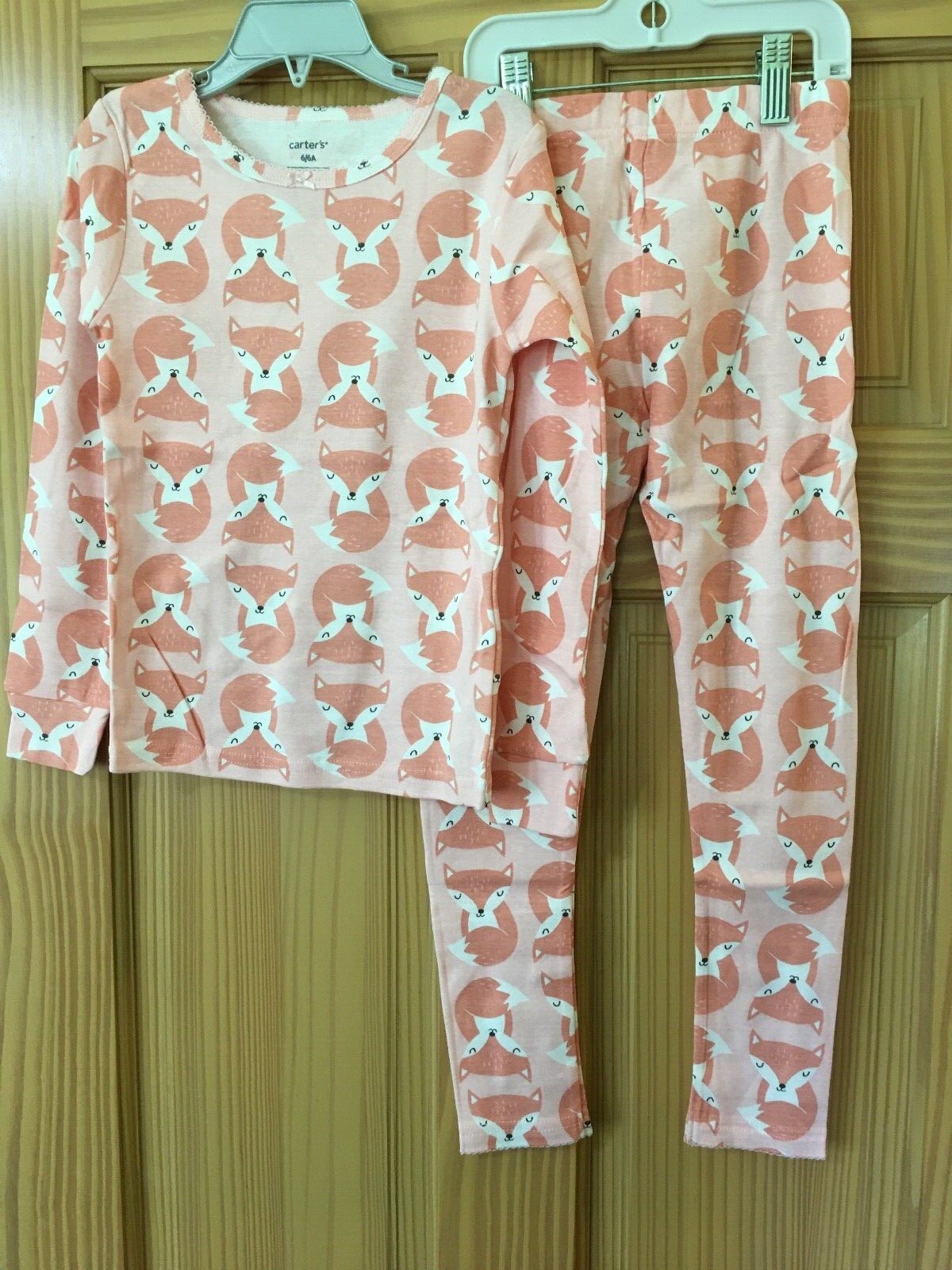 New Carter's Girls Fox Pajama 2pc Set Snug fit Long Sleeve Long Pants ...